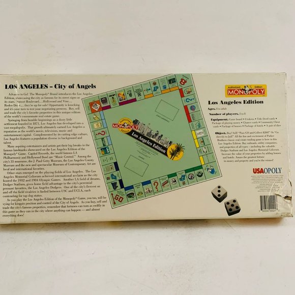 Hasbro | Games | Vintage Monopoly Los Angeles Edition Real Estate ...